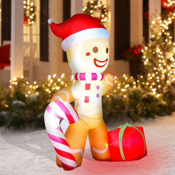 The Holiday Aisle® 8ft Christmas Inflatable Decorations Gingerbread Man